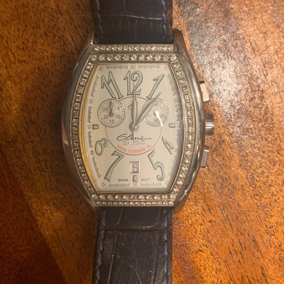 Accessories | Ladies Ss Elini Ny Xl Chronograph W Diamond Bezel | Poshmark